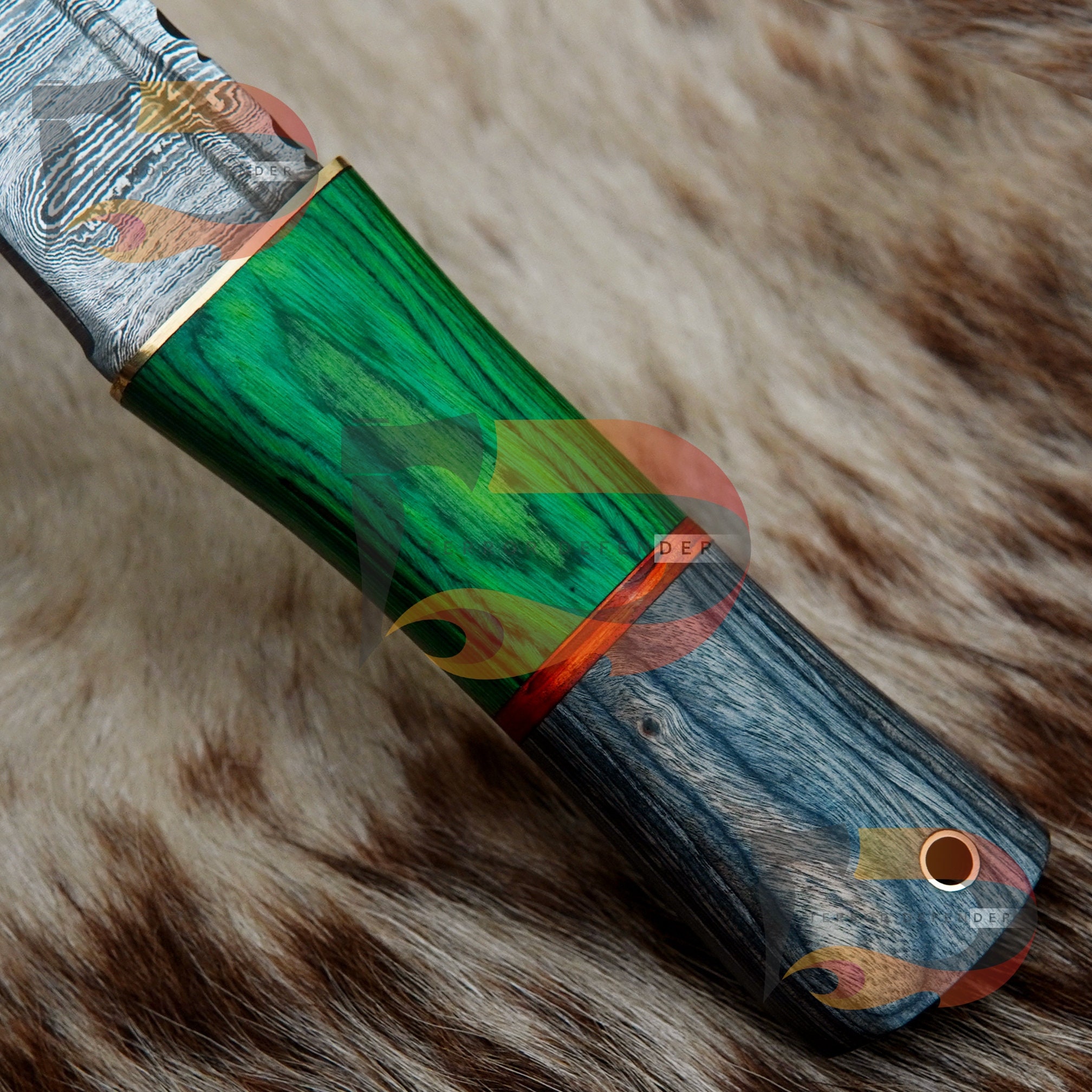 Custom Handmade Celtic Scottish - Genuine Damascus Sgian Dubh Dirk ...