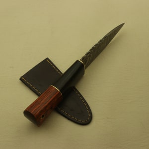 Handmade Celtic Scottish - Genuine Damascus Sgian Dubh Dirk Knife - Etsy