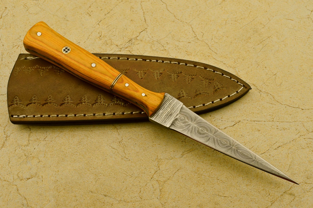 Custom Handmade Hand Forged Damascus Steel Hunting Double Edge Boot ...