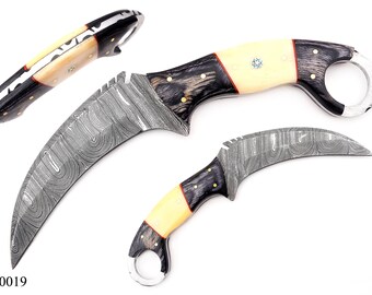 Beautiful Handmade Damascus Karambit Knife Handle Made of | Etsy