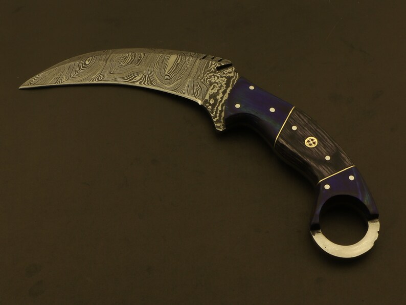 Beautiful Handmade Damascus Karambit Knife Handle Made of | Etsy