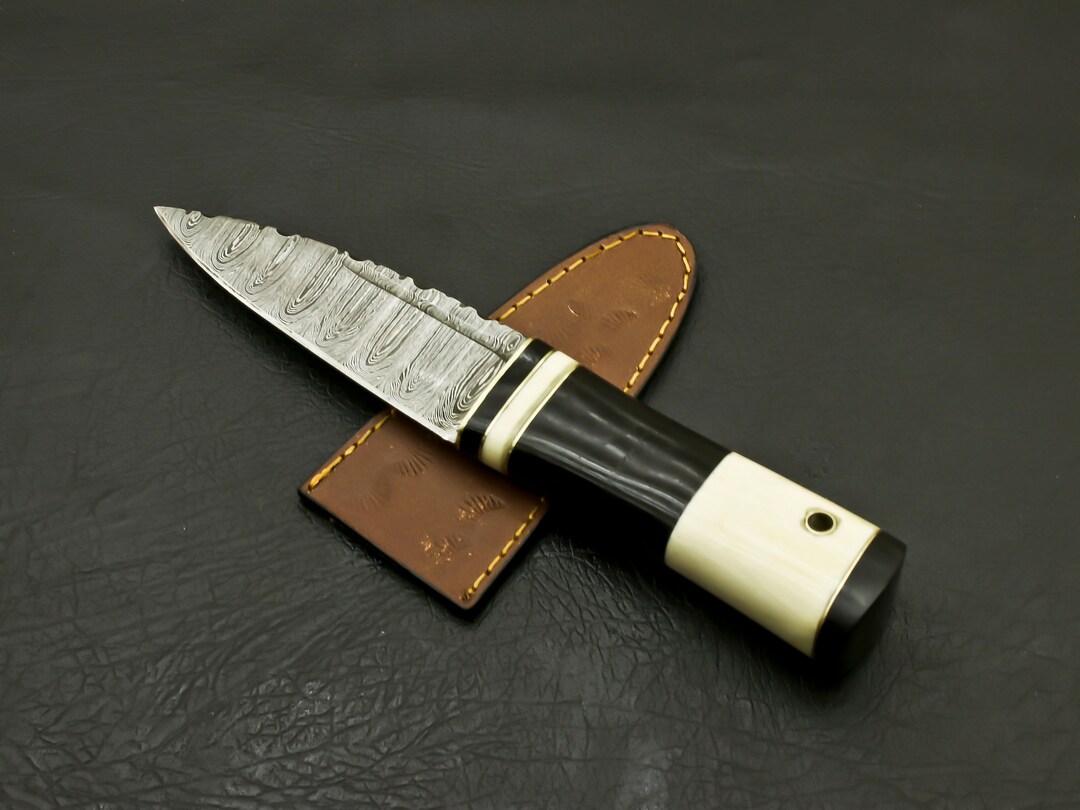 Custom Beautiful Handmade Damascus Steel Serrated Edge Scottish Dirk ...