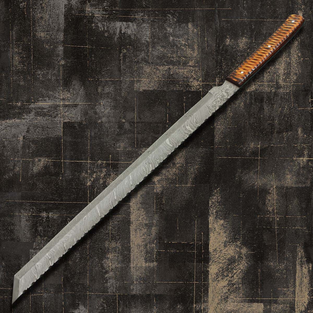 Handmade Damascus Steel Machete With Sheath - Etsy