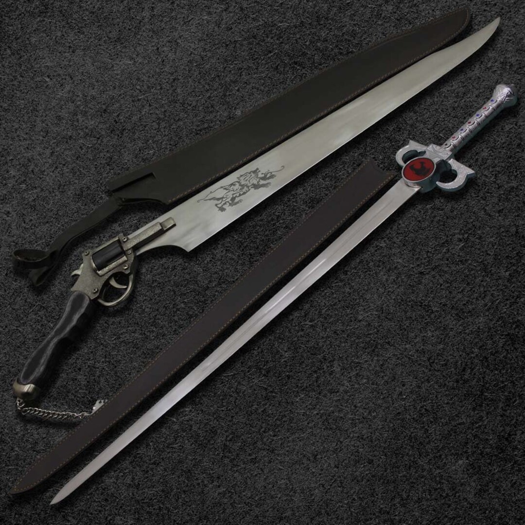 Combo of 2: Handmade Functional Squall Gunblade Revolver Sword and ...