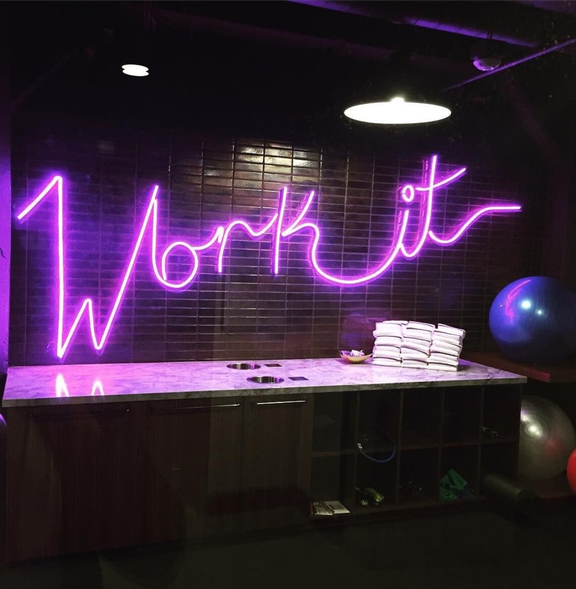 Neon Sign for Gym LED Neon Sign Custom Neon Sign Work out | Etsy