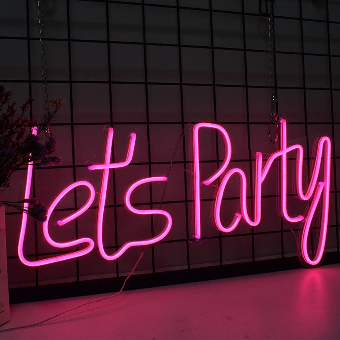 Let's Party Neon Sign Flex Led Neon Light Sign Led Text | Etsy