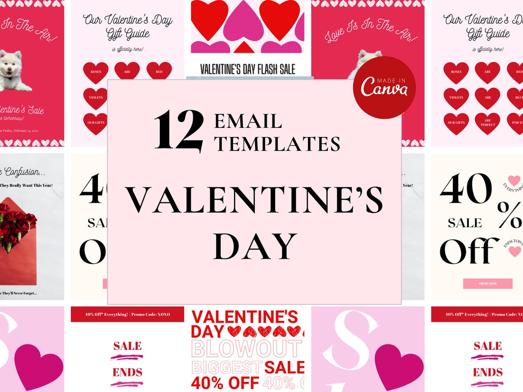 12 Valentine's Day Email Templates | Valentine Day Canva Template ...