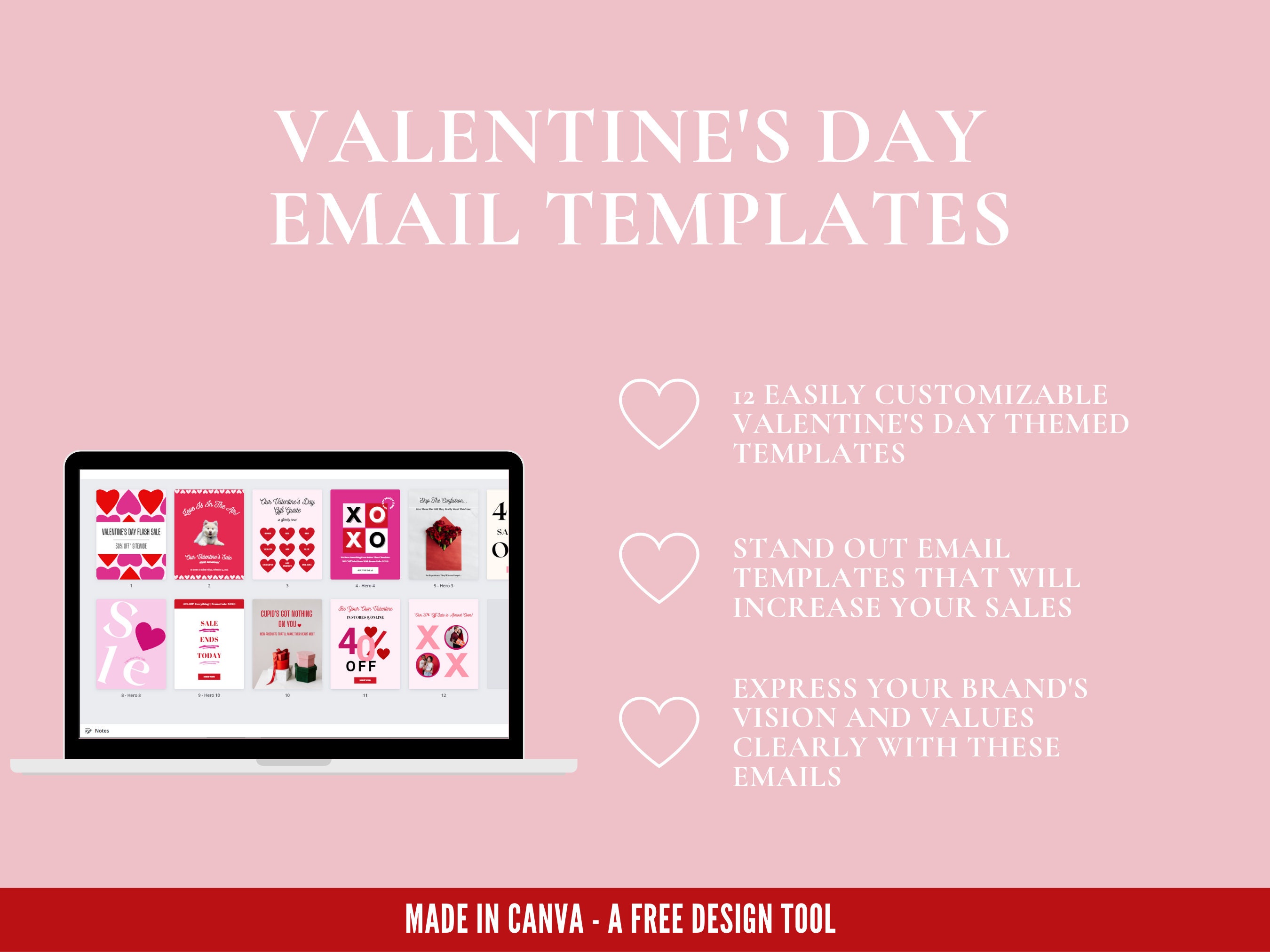 12 Valentine's Day Email Templates | Valentine Day Canva Template ...