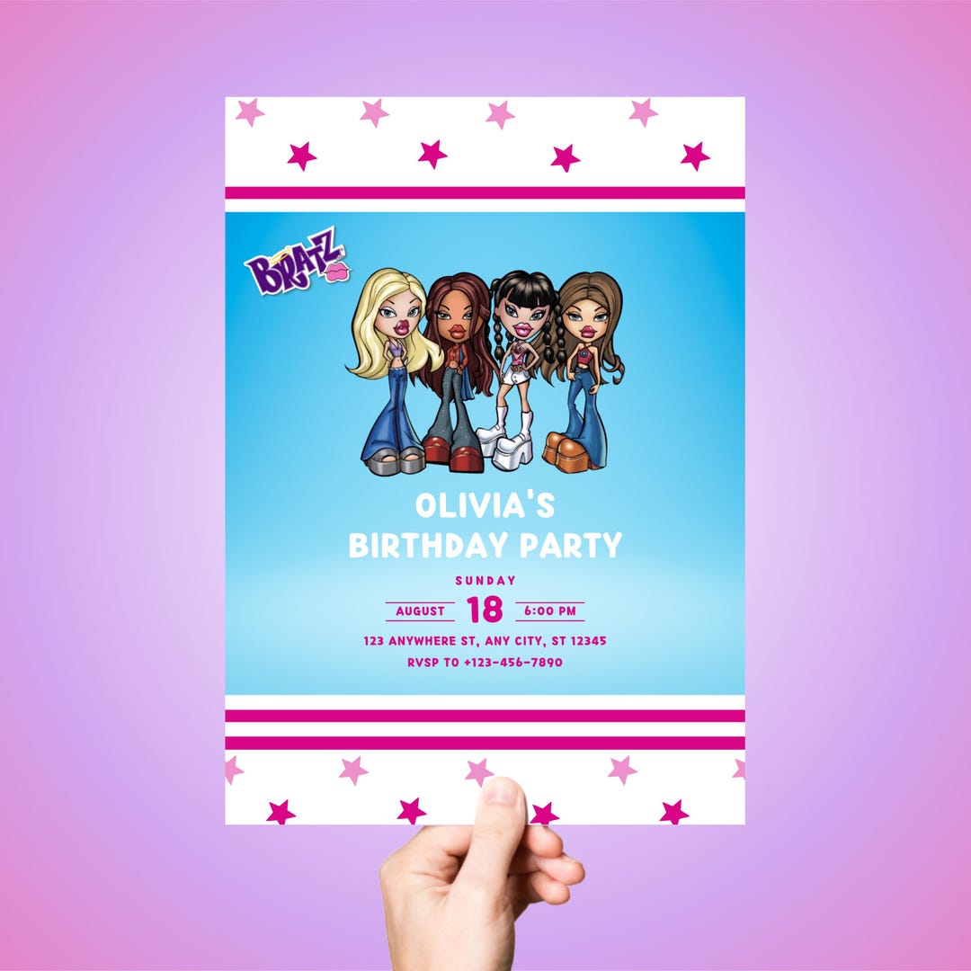 Bratz-inspired Birthday Canva Template – Editable & Printable Flyer ...