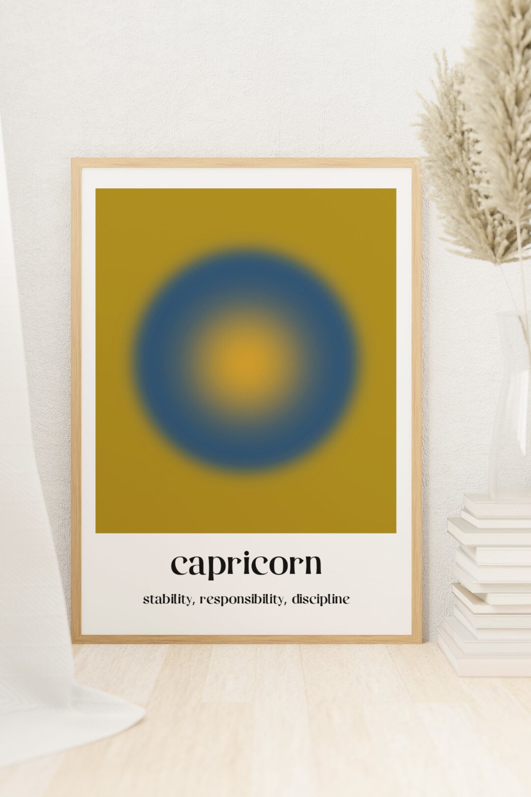 Capricorn Zodiac Wall Art, Astrology Capricorn Print, Aura Wall Art ...