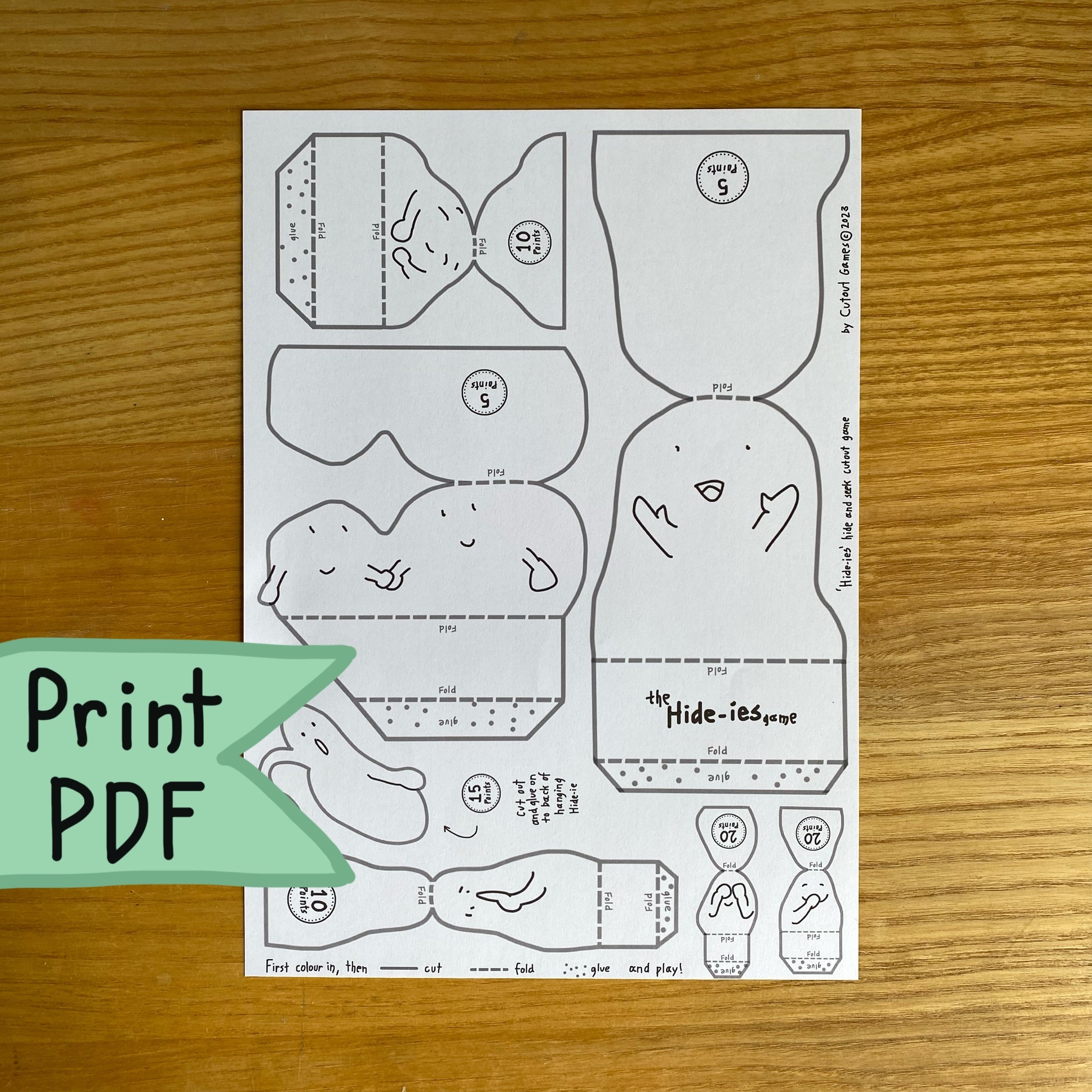 Hide and Seek Kids Activity Game, Instantly Printable, 'hide-es' Made ...