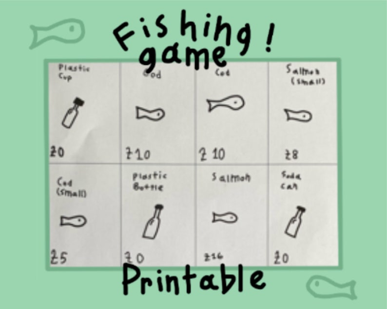 Fishing Game for Kids, Printable Children Activity, Instant Digital ...