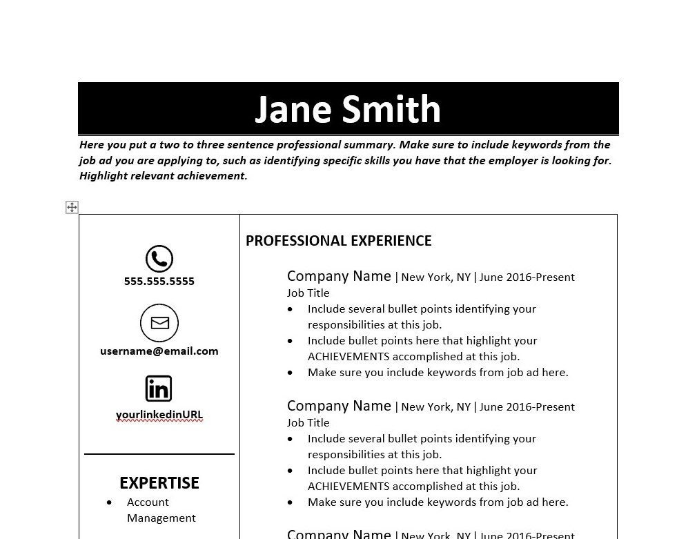 ATS Friendly Modern Resume Template - Etsy