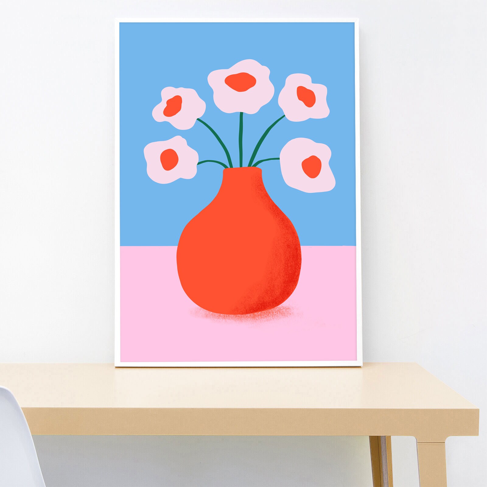 Pink Flower Print, Flowers Prints, Spring Print, Kids Prints, Kids Room ...