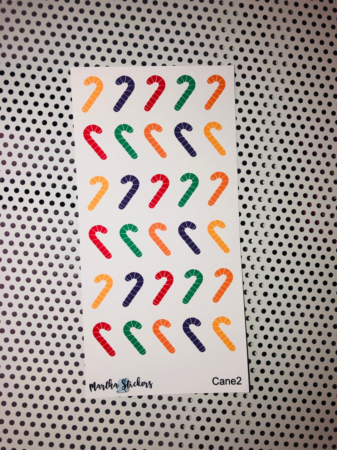 Candy Cane Stickers Christmas Candy Cane Stickers Many - Etsy