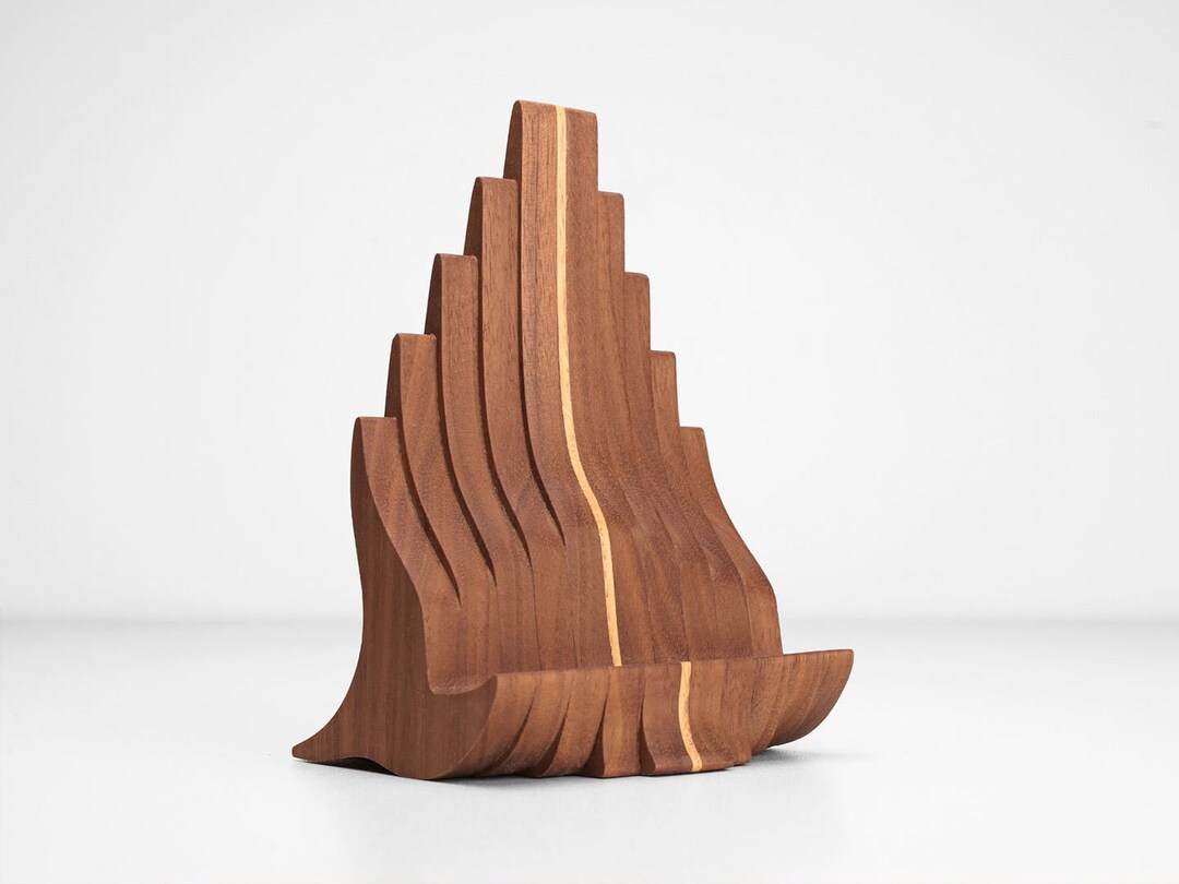 Parametric Walnut Phone Stand, Premium Business Card Stand, Modern ...