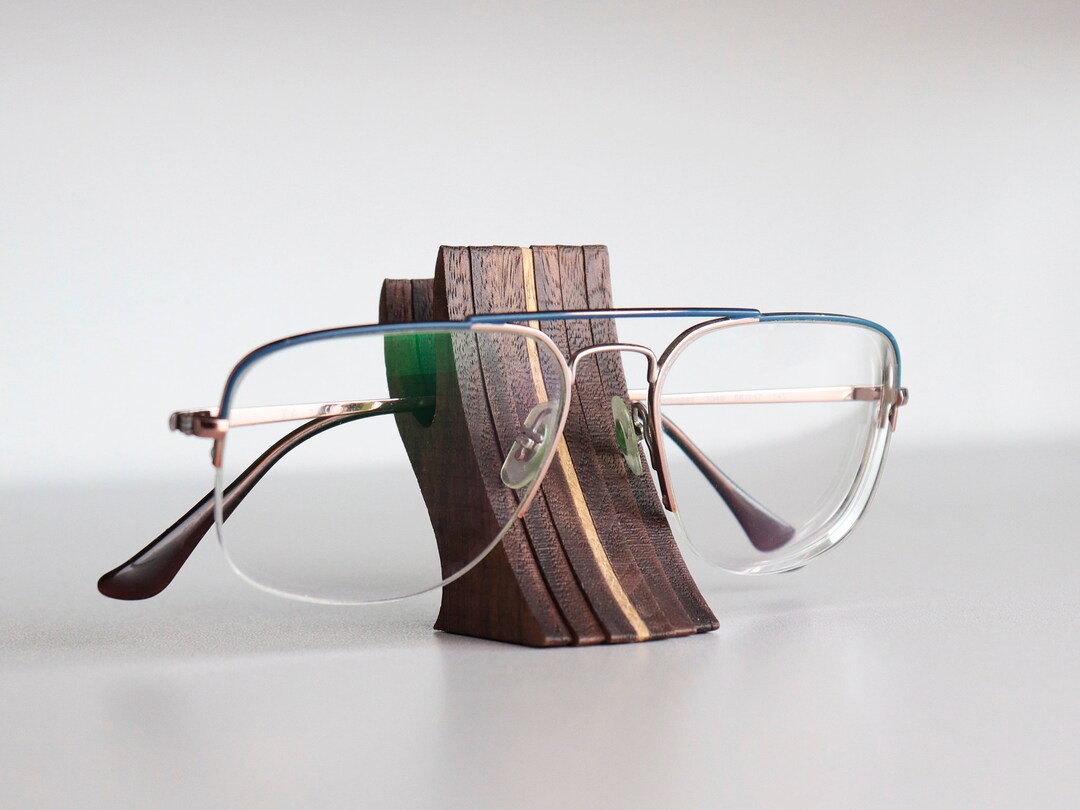 Eye Glasses Stand Walnut Wood / Sunglasses Holder / Desk Organizer ...