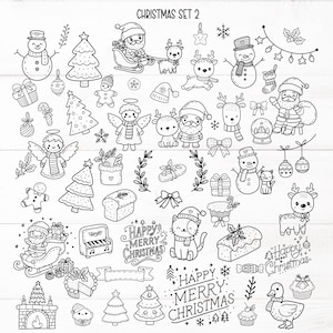 400 Christmas Bundle SVG for Cut File,christmas Tree,ornaments Doodle ...