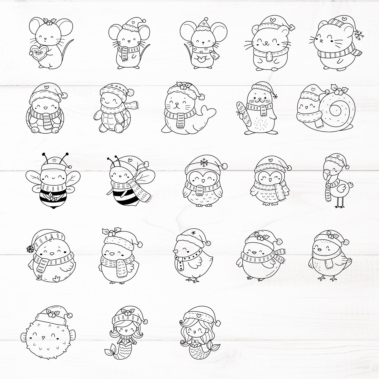 103 Animals Christmas Bundle SVG for Cut File, X Mas, Cat Christmas ...