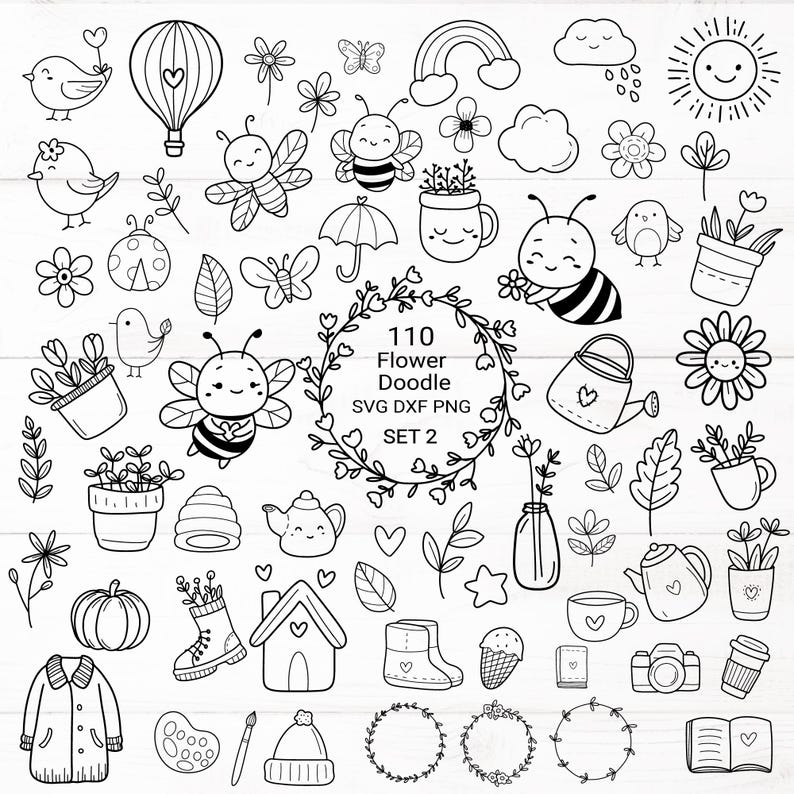 437 Flower Leaf Animal Bundle Svg,cut File, Bird, Flower Nature SVG for ...