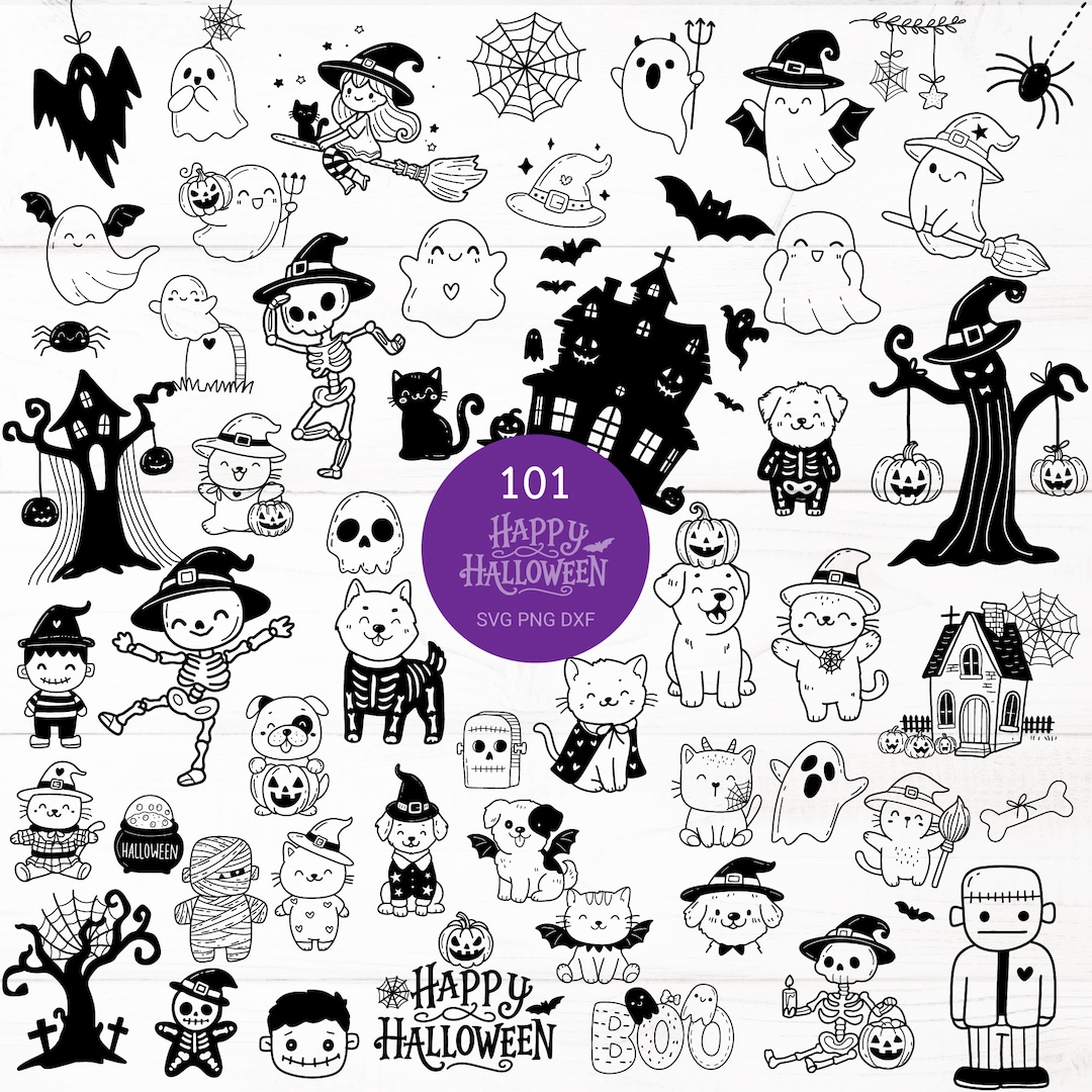 101 Halloween Pumpkin Bundle Svg Ghost Cut File Pumpkins Laser ...