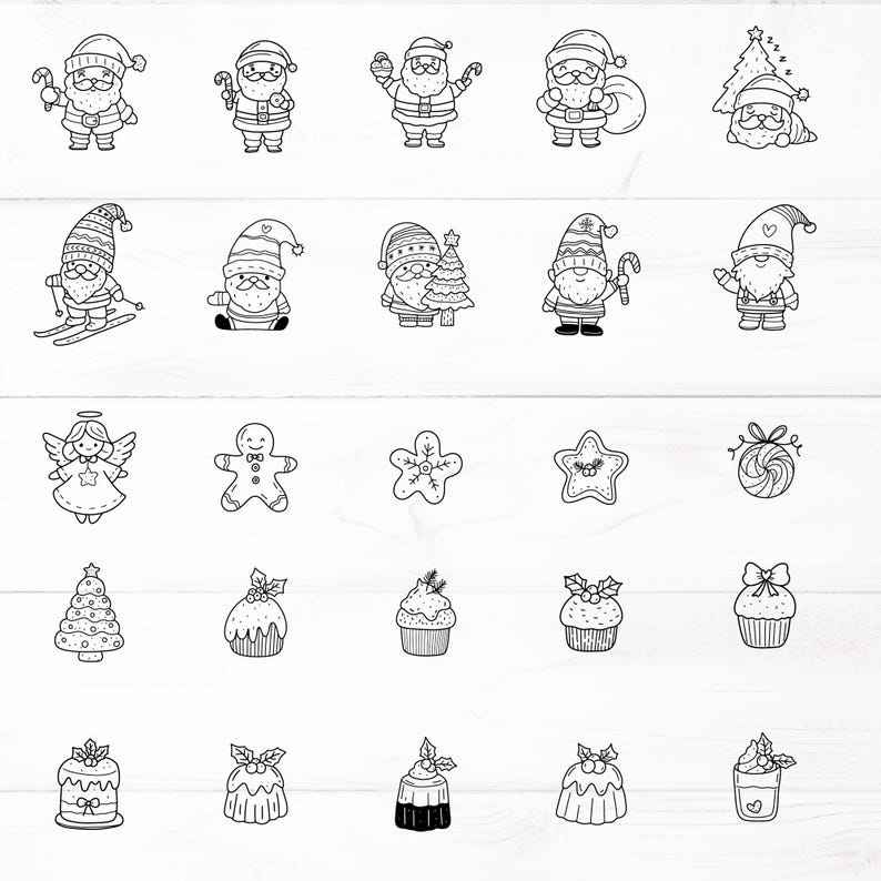 100 Christmas Bundle SVG for Cut File,christmas Tree,ornaments Doodle ...