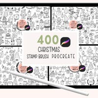 Procreate Stamp Christmas Tree Watercolor Procreate Stylish Holiday ...