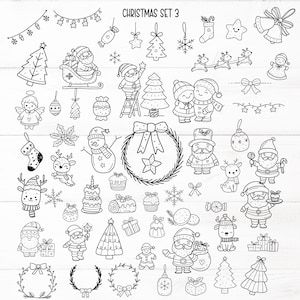 400 Christmas Bundle SVG for Cut File,christmas Tree,ornaments Doodle ...