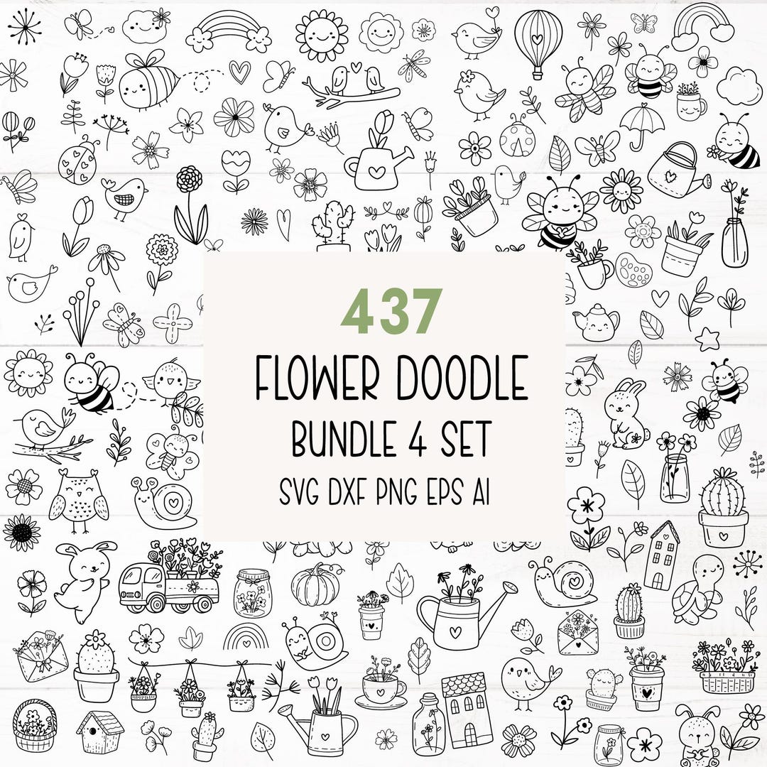 437 Flower Leaf Animal Bundle Svg,cut File, Bird, Flower Nature SVG for ...