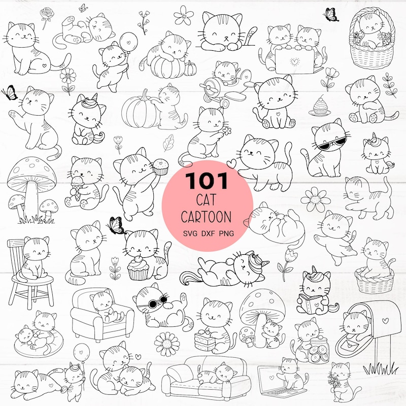 Cute Cat Easy Drawing - Etsy UK