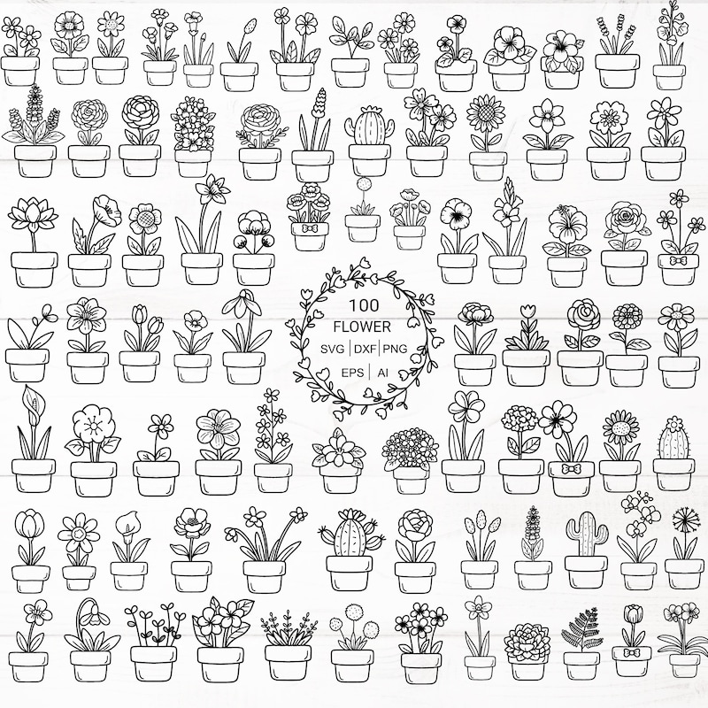 Cartoon Flower Pots - Etsy