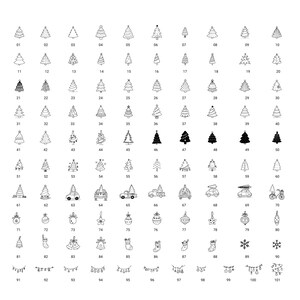 101 Christmas Tree Christmas Procreate Stamps, Christmas Tree Ornaments ...
