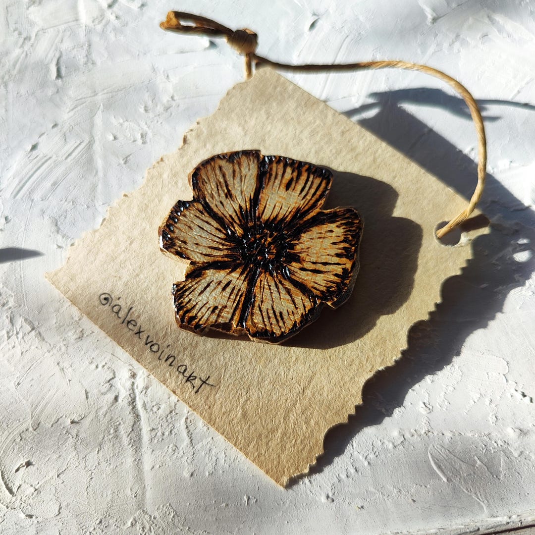 Wood Brooch / Pin Nature Butterfly Manual Firing Handcrafted UA - Etsy