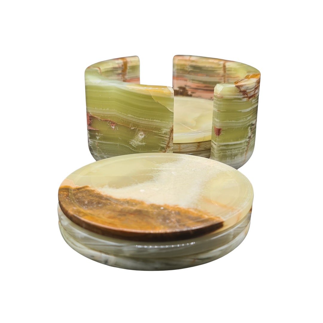 Onyx Tea Coasters - Set of 6, Coffee Coaster, Tableware, Home Decor ...