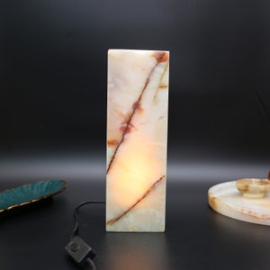 Onyx Marble Table Lamp - Cube Tower, Crystal Lamp, Home Decor, Mother's ...