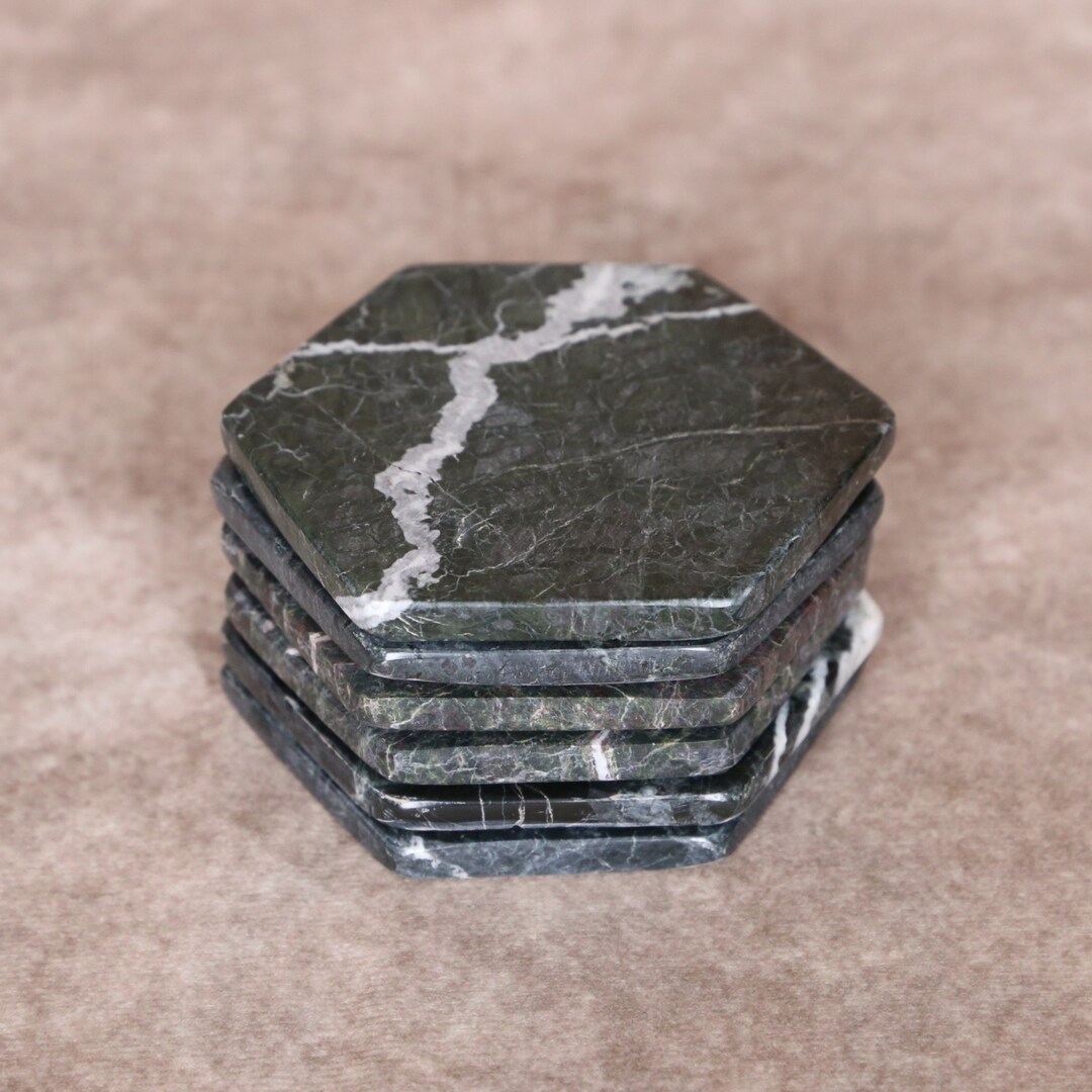Onyx Tea Coasters - Hexagon, Coffee Coasters, Home Decor, Birthday Gift ...