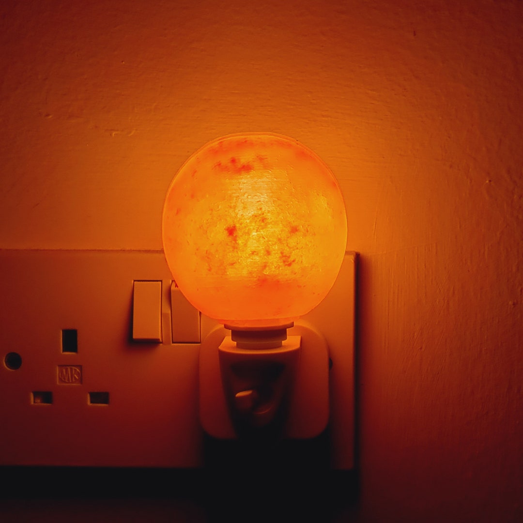 Himalayan Salt Night Light Sphere, Himalayan Salt Lamp, Soothing Amber ...