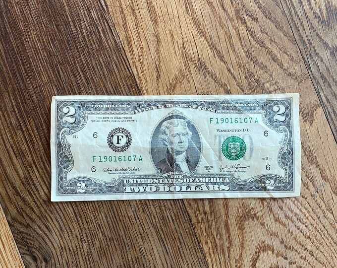 2 Dollar Bill. Real 2 Dollar Bill Legal Tender. in Good Condition ...