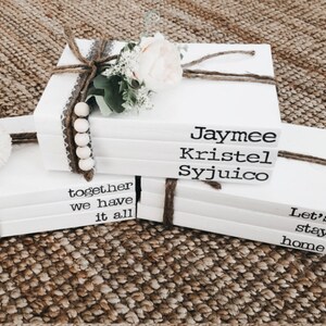 Custom Names/ Family Names Book Stack/personalized Stacked Books/hand ...