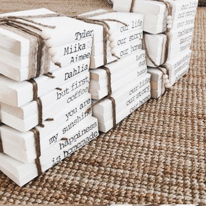 Custom Names/ Family Names Book Stack/personalized Stacked Books/hand ...