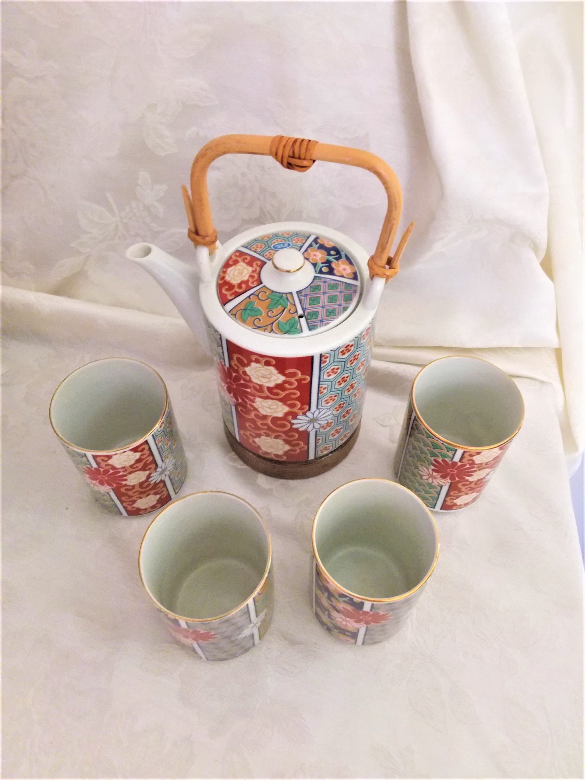 Vintage Arita Japan Imari Reproduction Fan Pattern Porcelain Tea Set - Etsy