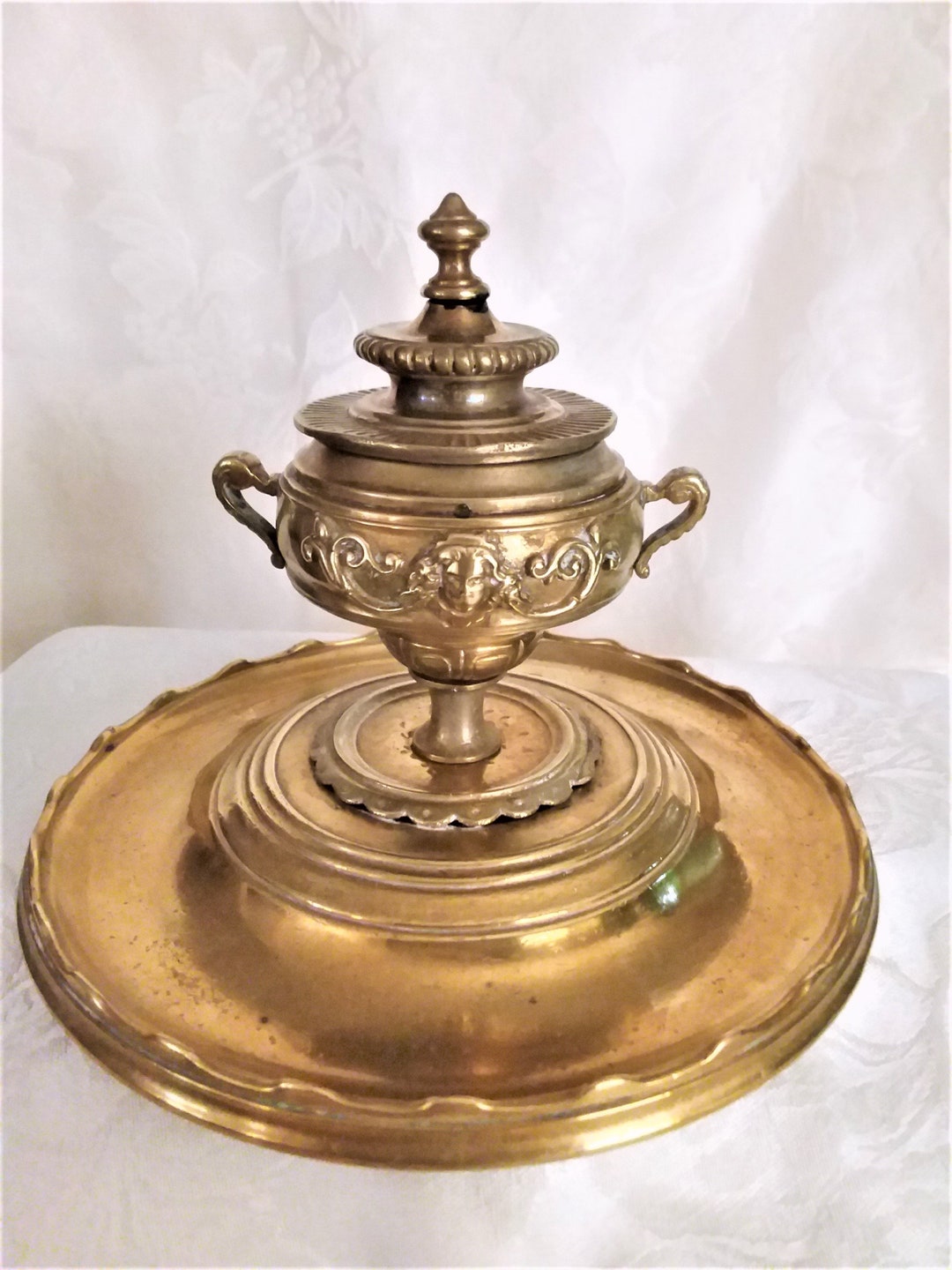Vintage French Gilded Bronze Inkwell Dating to the Early 19th Century ...