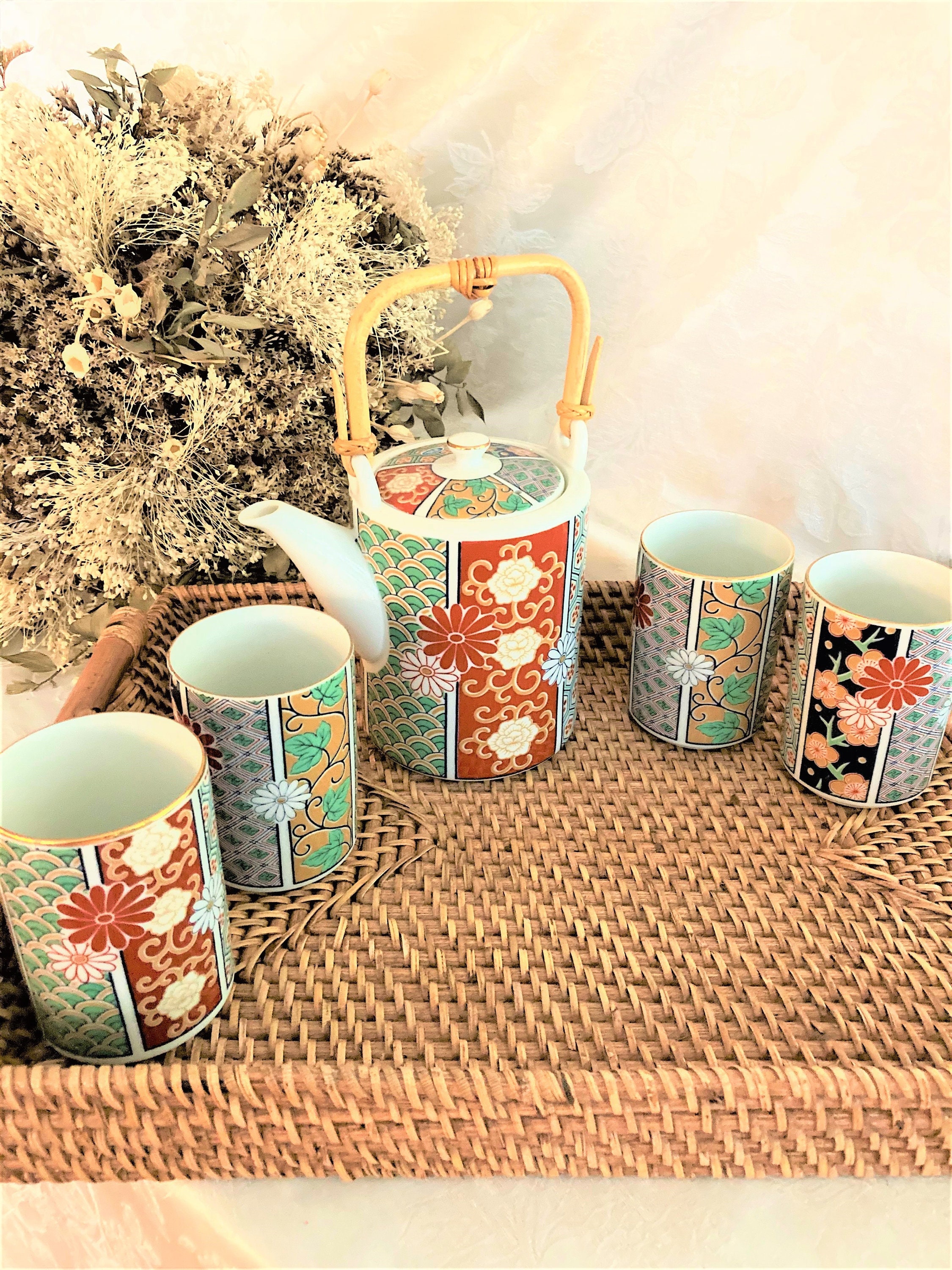 Vintage Arita Japan Imari Reproduction Fan Pattern Porcelain Tea Set - Etsy