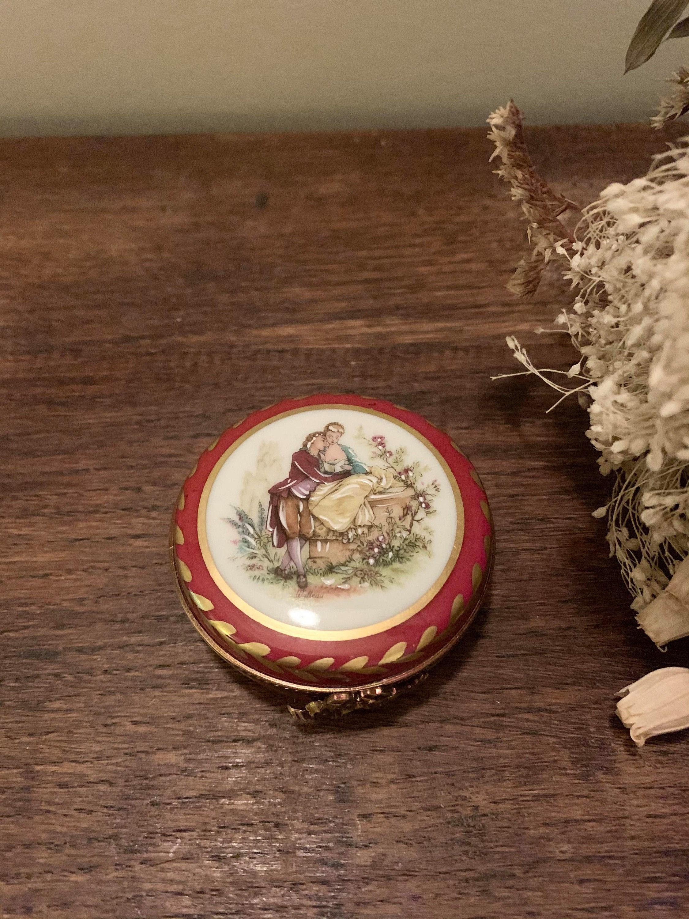 Limoges Porcelain Pill Box - Etsy UK