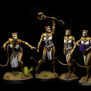 Tabaxi Sorcerer Catfolk Lioness Figurine Egyptian Dnd Miniature 100mm ...