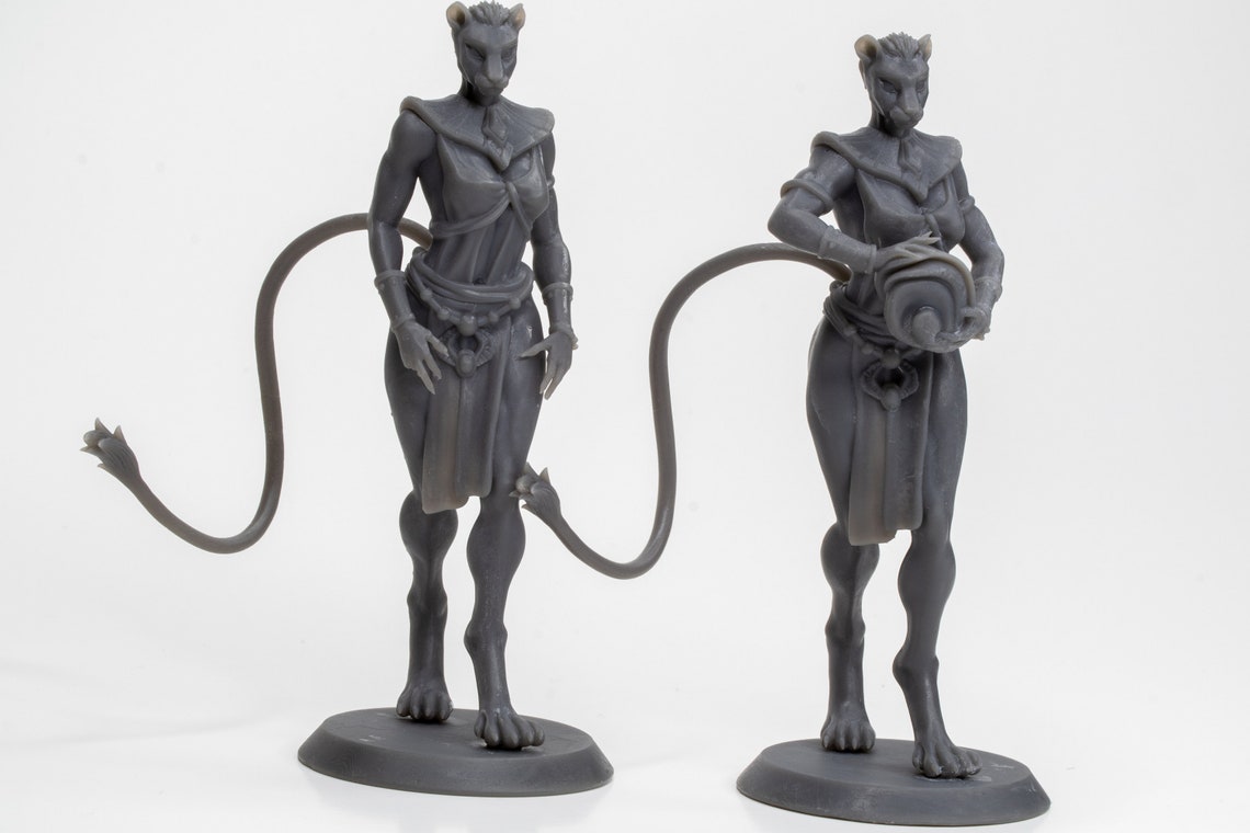 Tabaxi Sorcerer Catfolk Lioness Figurine Egyptian Dnd - Etsy