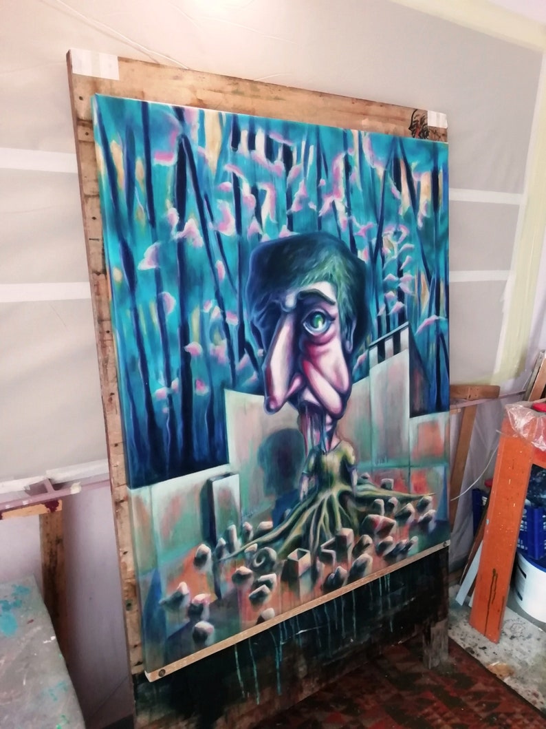 Phantom Menace Original Oil Painting on Canvas Surreal | Etsy