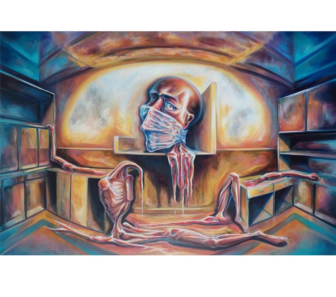 Surreal Oil Painting on Canvas: "interrogation Chair" by Kovács K ...