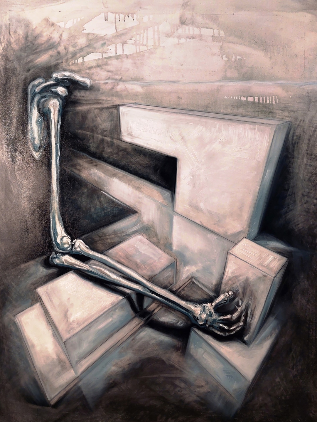 Structure II., Original Oil Painting on Canvas, Surreal Painting ...