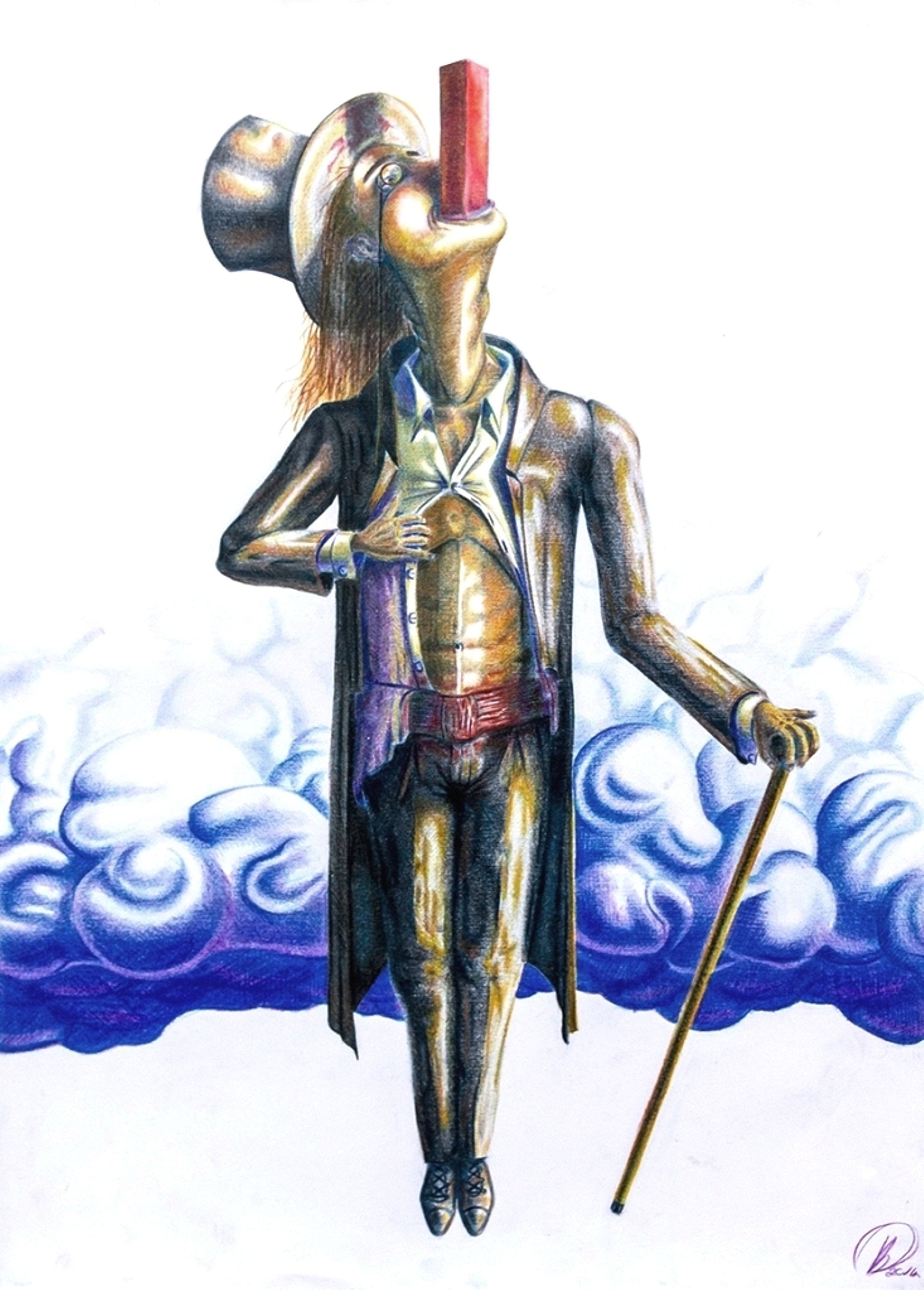 Giclée Print of Original Pencil Drawing, Impaled Poser - Etsy